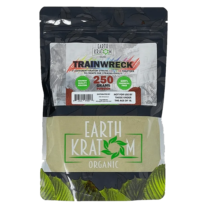 Earth Kratom Trainwreck Powder - 250g, 500g | Low Potency for Focus ...