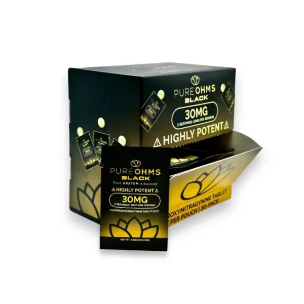 Pure Ohms Black 7OH Kratom Extract Tablets (30mg/tab) | Kures Apothecary