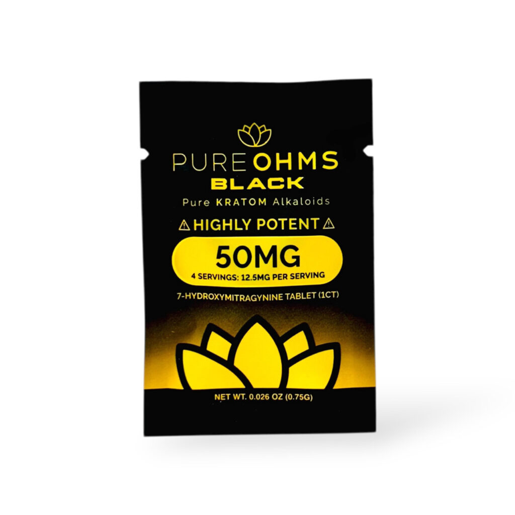 Pure Ohms Black 7OH Kratom Extract Tablets (30mg/tab) | Kures Apothecary