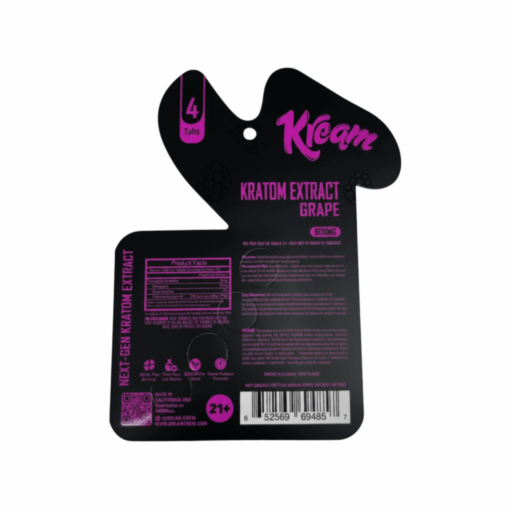 Kream Black Edition Kratom Extract Grape 800mg - 4ct (200mg/tab ...
