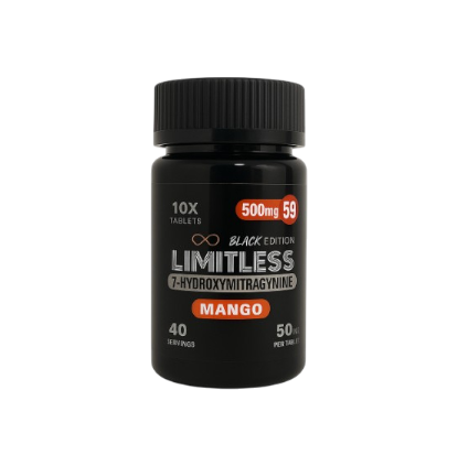 Limitless Black Edition 7OH Kratom Extract Tablets Original 500mg ...