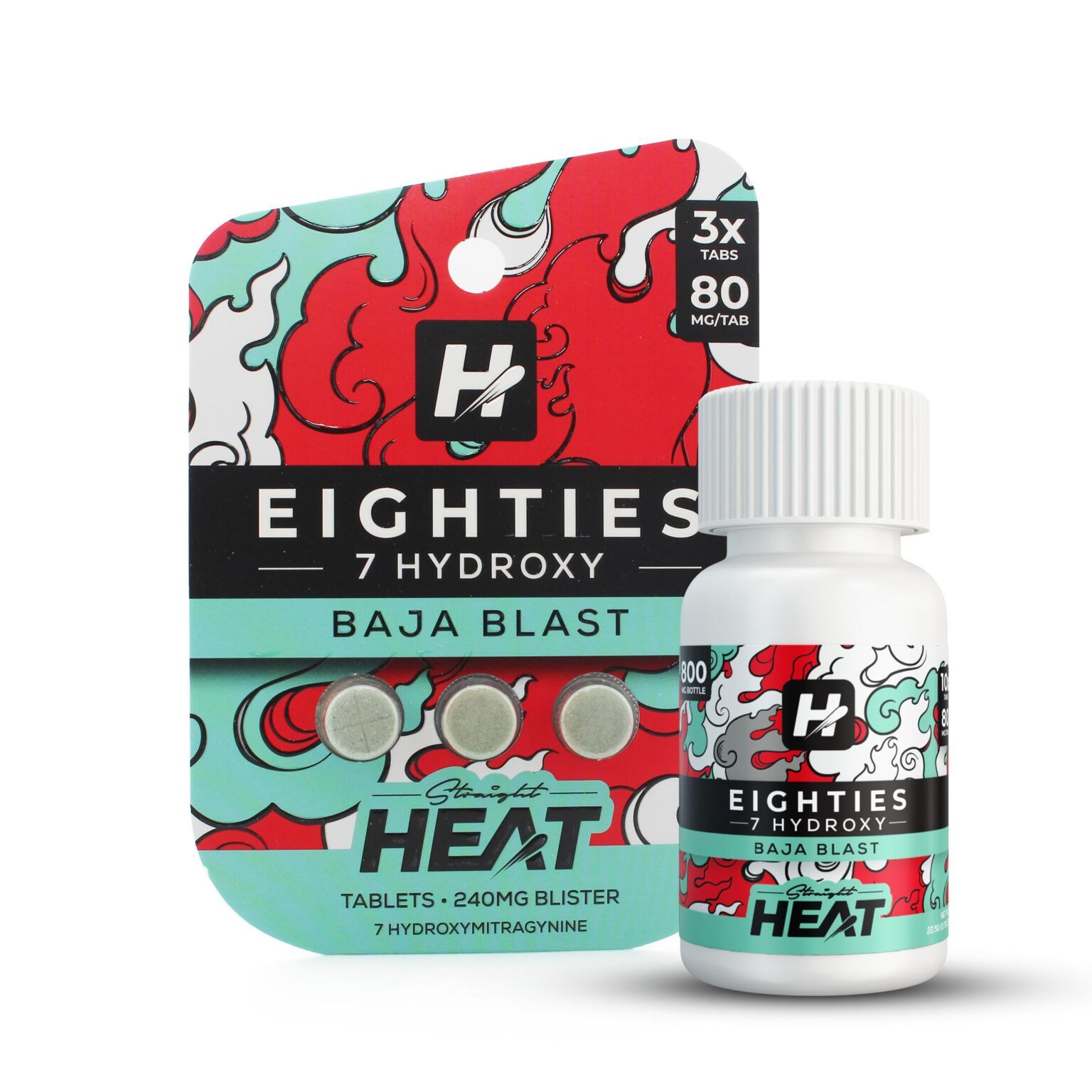 Straight Heat Eighties Chewable 7OH Kratom Extract Tablets Natural ...