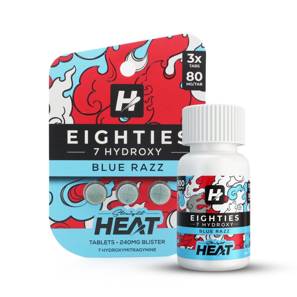Straight Heat Eighties Chewable 7OH Kratom Extract Tablets Natural ...