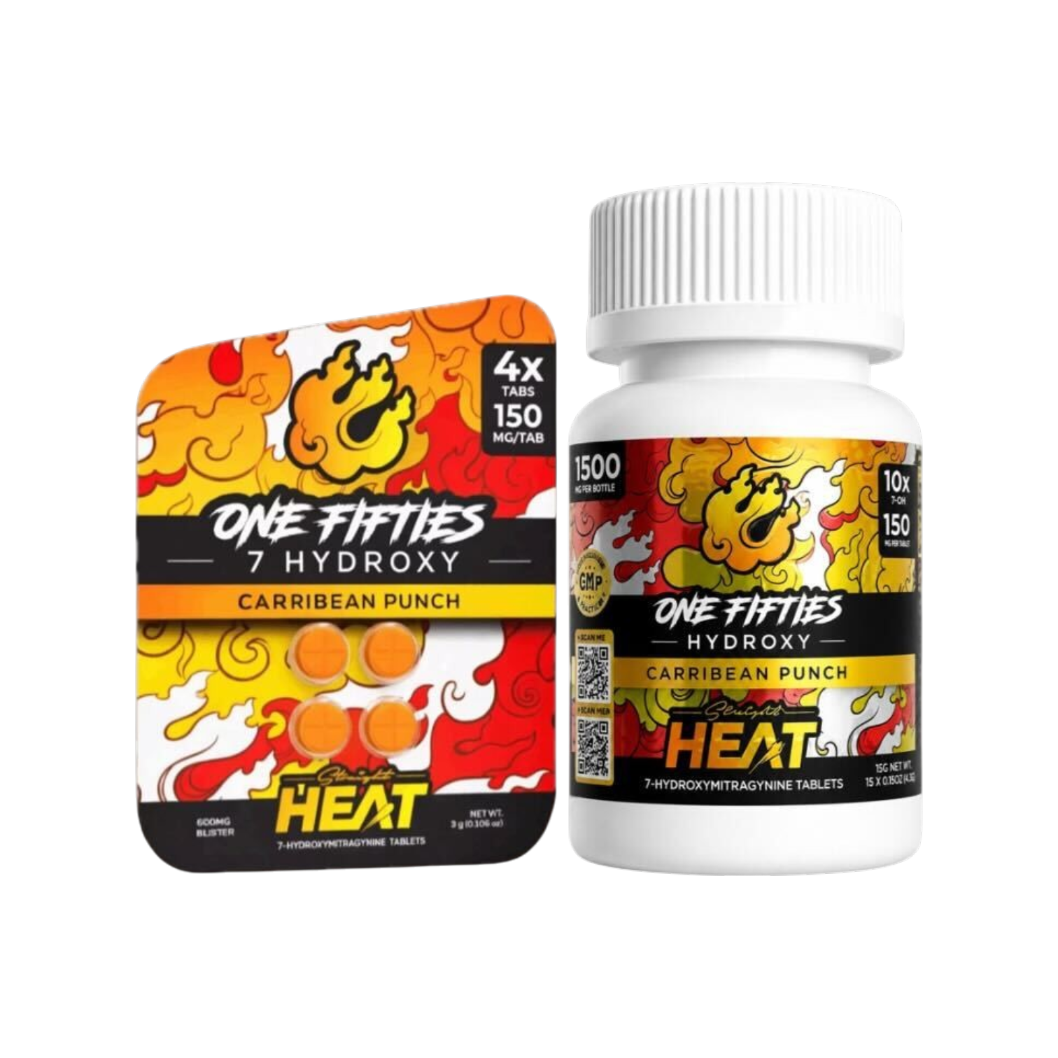 Straight Heat One Fifties Chewable 7OH Kratom Extract Tablets Blue Razz ...