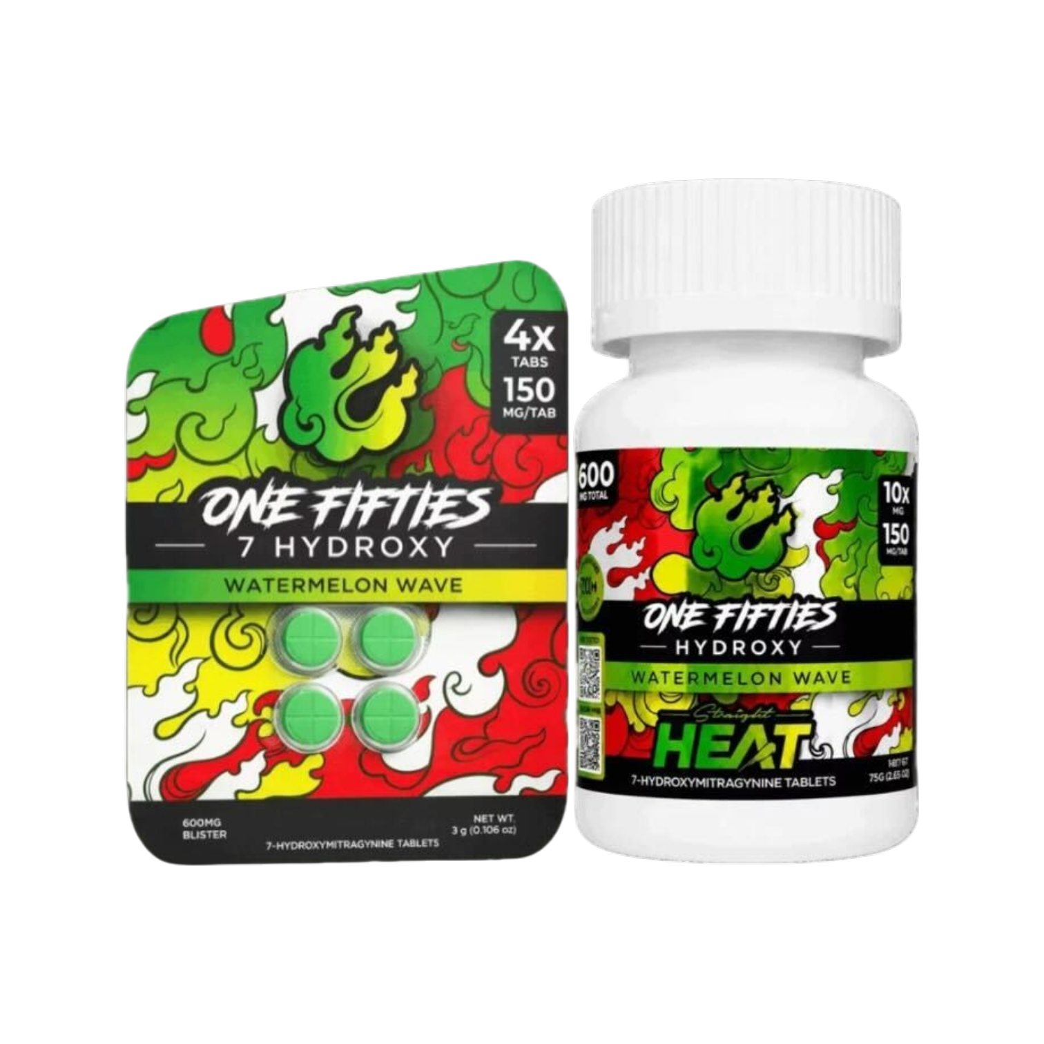Straight Heat One Fifties Chewable 7OH Kratom Extract Tablets Blue Razz ...
